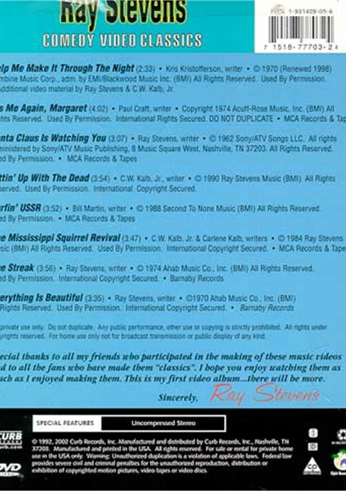 Ray Stevens: Comedy Video Classics (DVD 1990) | DVD Empire