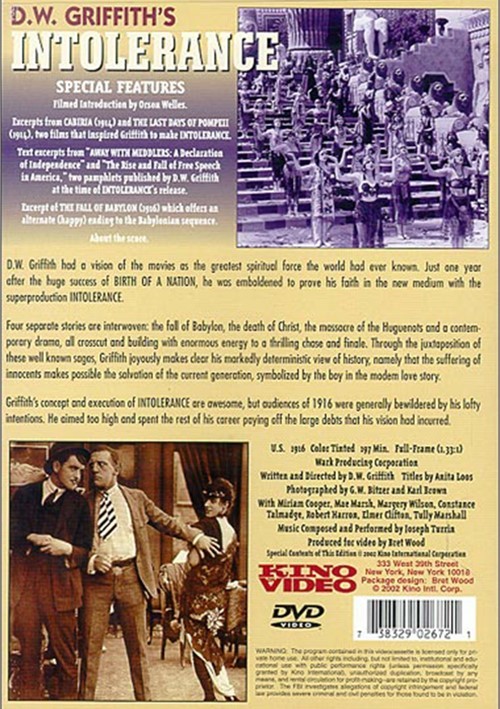 Intolerance: Griffith Masterworks (DVD 1916) | DVD Empire