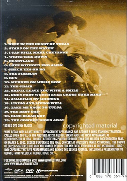 George Strait: For The Last Time - Live From The Astrodome (DVD 2003 ...