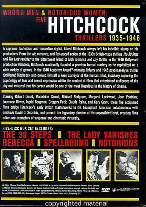 Wrong Men & Notorious Women: Five Hitchcock Thrillers 1935-1946 - The ...