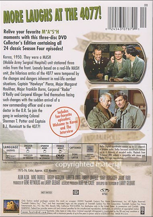 M*A*S*H (MASH): TV Season Four - Collector's Edition (DVD 1975) | DVD ...