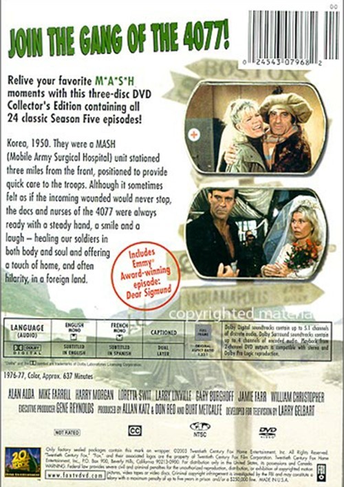 M*A*S*H (MASH): TV Season Five - Collector's Edition (DVD 1976) | DVD ...