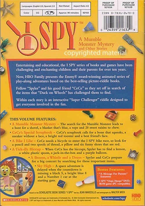 I Spy: Volume 1 - Mumble Monster (DVD 2003) | DVD Empire