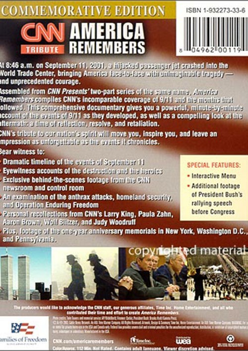 America Remembers 9/11: A CNN Tribute (DVD 2003) | DVD Empire