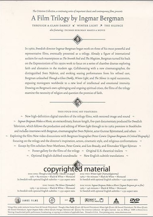 Ingmar Bergman Trilogy, The: The Criterion Collection (DVD 1961) | DVD ...