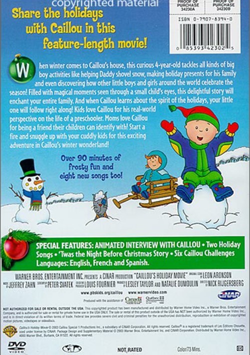 Caillou's Holiday Movie (DVD 2003) | DVD Empire