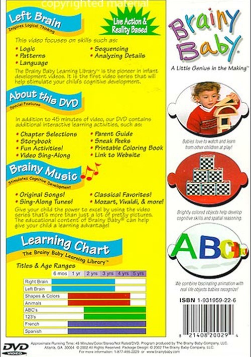 Brainy Baby: Left Brain (DVD 2002) | DVD Empire
