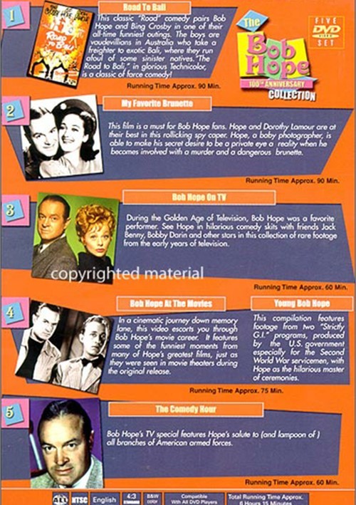 Bob Hope 100th Anniversary Collection, The (5 DVD Box Set) (DVD 2003 ...