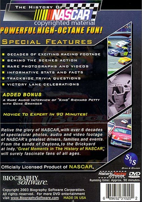 Great Moments In The History Of NASCAR (Limited Edition) (DVD 2003 ...
