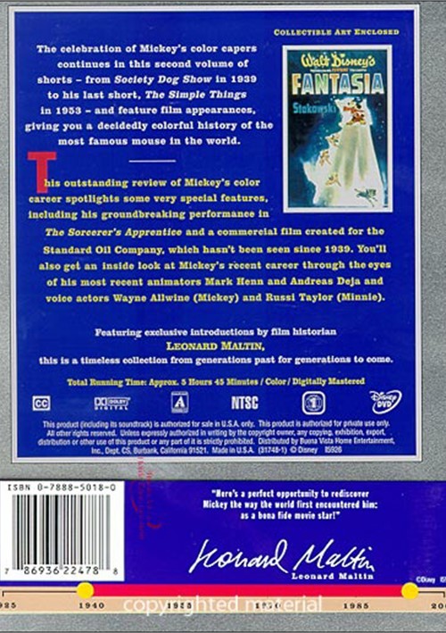 Mickey Mouse In Living Color 2: Walt Disney Treasures Limited Edition ...