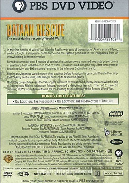 Bataan Rescue: American Experience (DVD 2003) | DVD Empire
