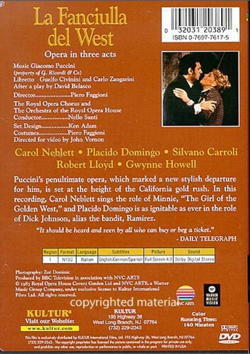 Giacomo Puccini: La Fanciulla del West (DVD 1983) | DVD Empire