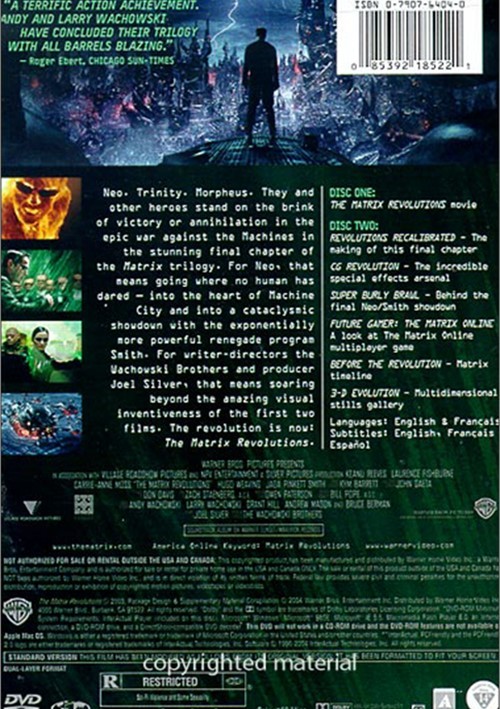Matrix Revolutions, The (Fullscreen) (DVD 2003) | DVD Empire