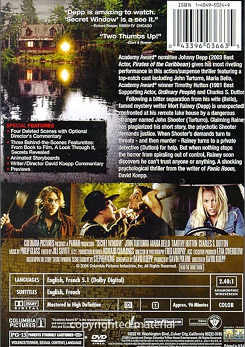 Secret Window (DVD 2004) | DVD Empire