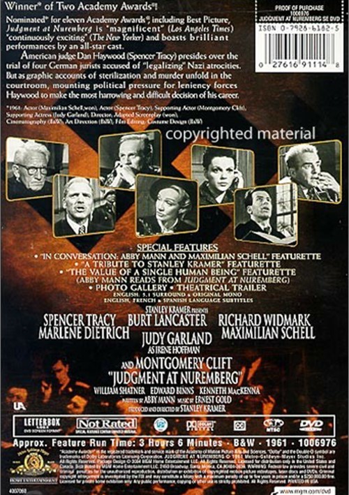 Judgment At Nuremberg (DVD 1961) | DVD Empire