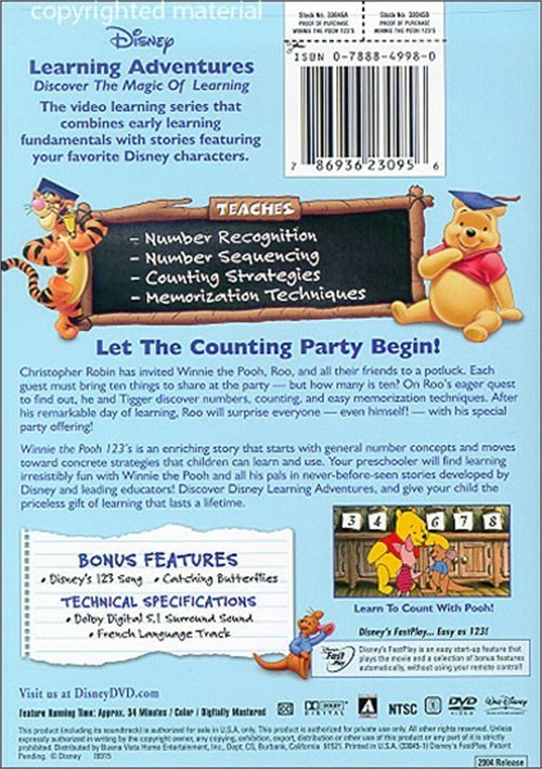Winnie The Pooh: 123s (DVD 2004) | DVD Empire