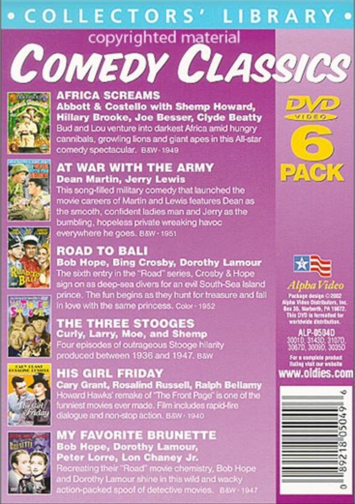 Comedy Classics (6 DVD Box Set) (Alpha) (DVD 1936) | DVD Empire