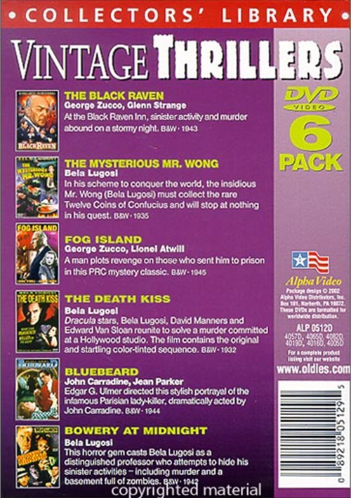Vintage Thrillers (6 DVD Box Set) (Alpha) (DVD 1932) | DVD Empire