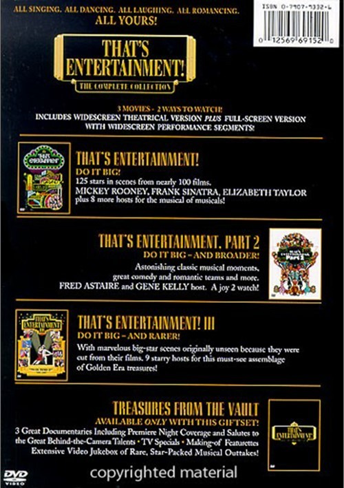 That's Entertainment: The Complete Collection (DVD 1974) | DVD Empire