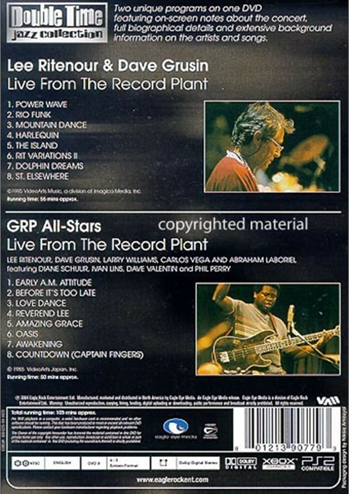 Double Time Jazz Collection: Volume 4 - Lee Ritenour & Dave Grusin Live From The Record Plant ...