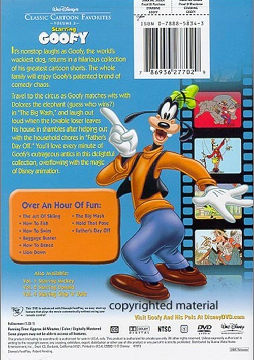 Classic Cartoon Favorites: Volume 3 - Starring Goofy (DVD 2005) | DVD ...