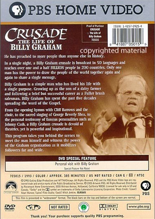 Crusade: The Life Of Billy Graham (DVD 1993) | DVD Empire