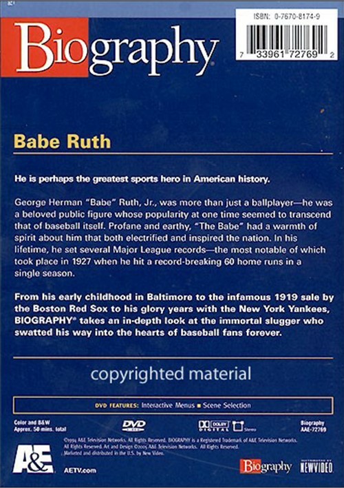 Biography: Babe Ruth (DVD 1994) | DVD Empire