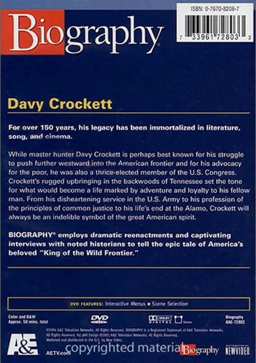 Biography: Davy Crockett (DVD 1994) | DVD Empire