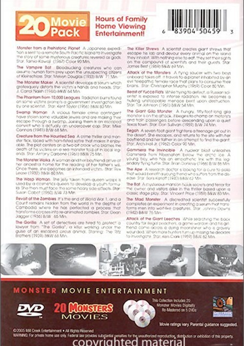 Monsters: 20 Movie Pack (DVD) | DVD Empire