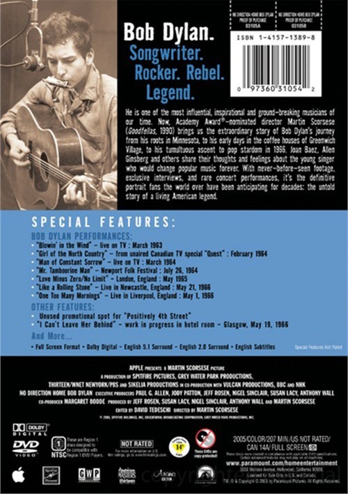 No Direction Home: Bob Dylan (DVD 2005) | DVD Empire