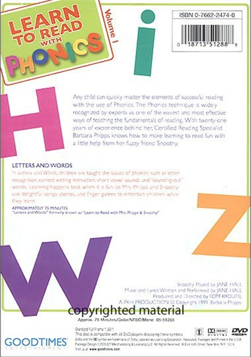 Learn To Read With Phonics: Letters And Words - Vol 1 (DVD 1991) | DVD ...