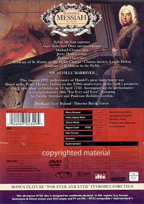 Handel: Messiah - 250th Anniversary Performance (DVD 1992) | DVD Empire