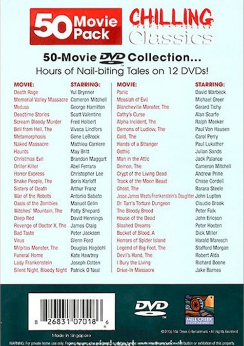 Chilling Classics: 50 Movie Pack (DVD 2005) | DVD Empire