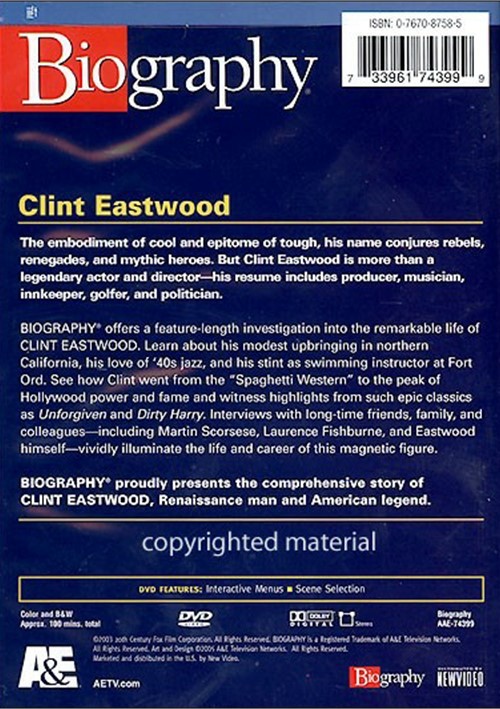 Biography: Clint Eastwood (DVD 2003) | DVD Empire