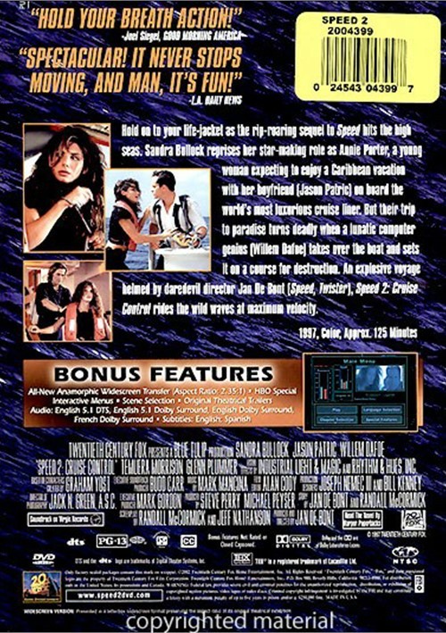 Speed 2: Cruise Control (DVD 1997) | DVD Empire