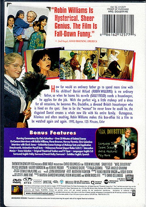 Mrs. Doubtfire (Widescreen) (DVD 1993) | DVD Empire