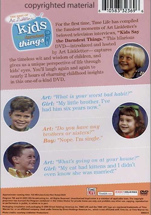 Best Of Art Linkletter's Kids Say The Darndest Things Vol. 2 (DVD 2006 ...