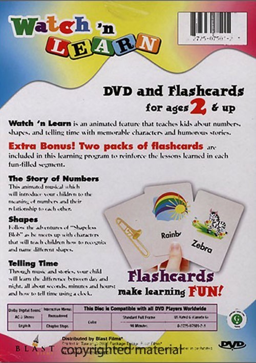 Watch 'N Learn: Numbers / Time / Shapes (DVD 2006) | DVD Empire