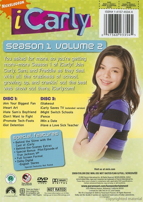 iCarly: Season 1 - Volume 2 (DVD 2008) | DVD Empire